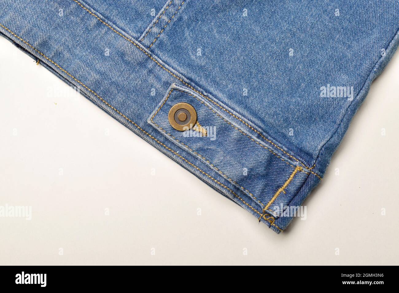 Back View of Blue Denim Jacket Isolated on White Background Stock Photo ...