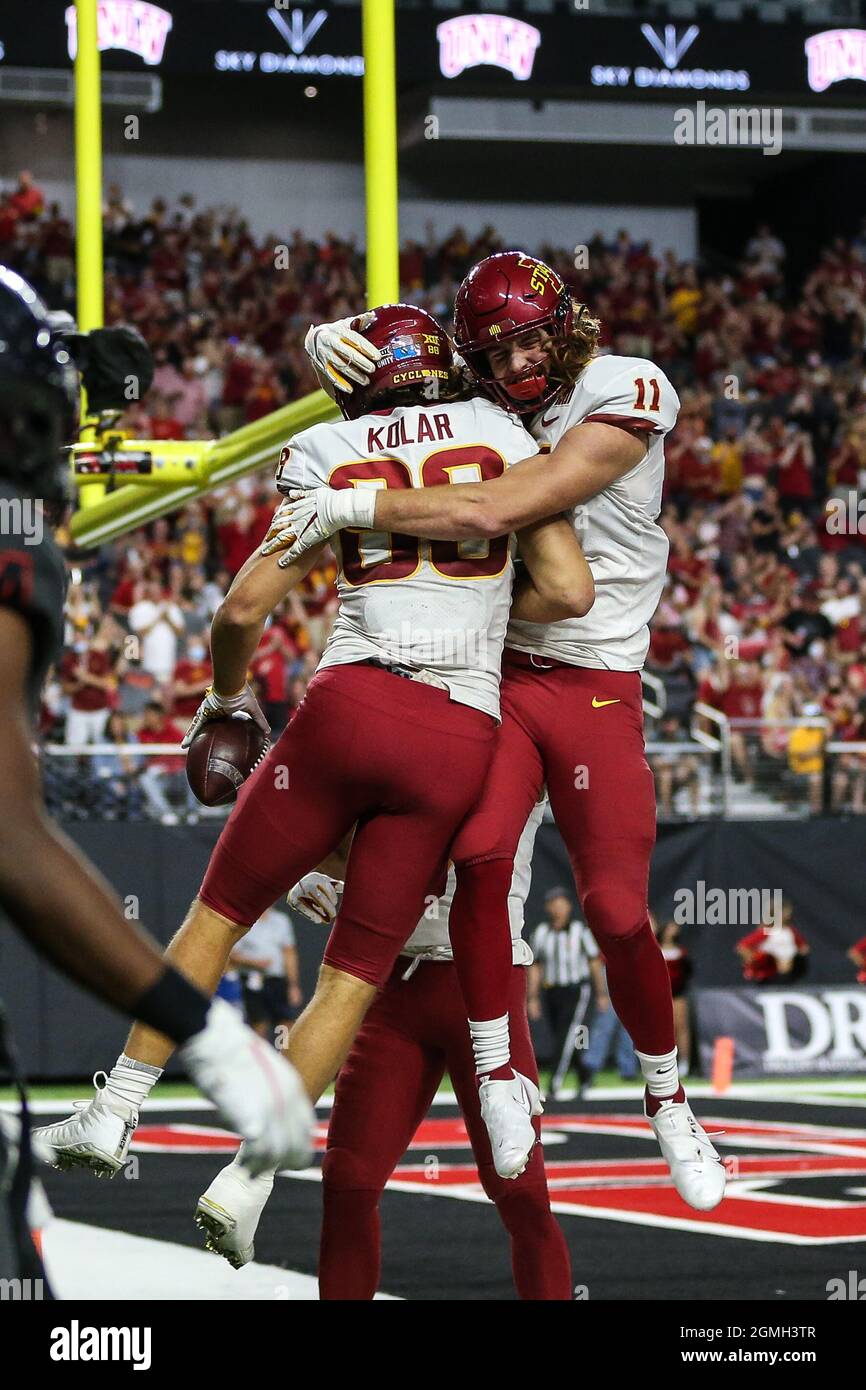 Las Vegas, NV, USA. 18th Sep, 2021. Iowa State Cyclones tight end ...
