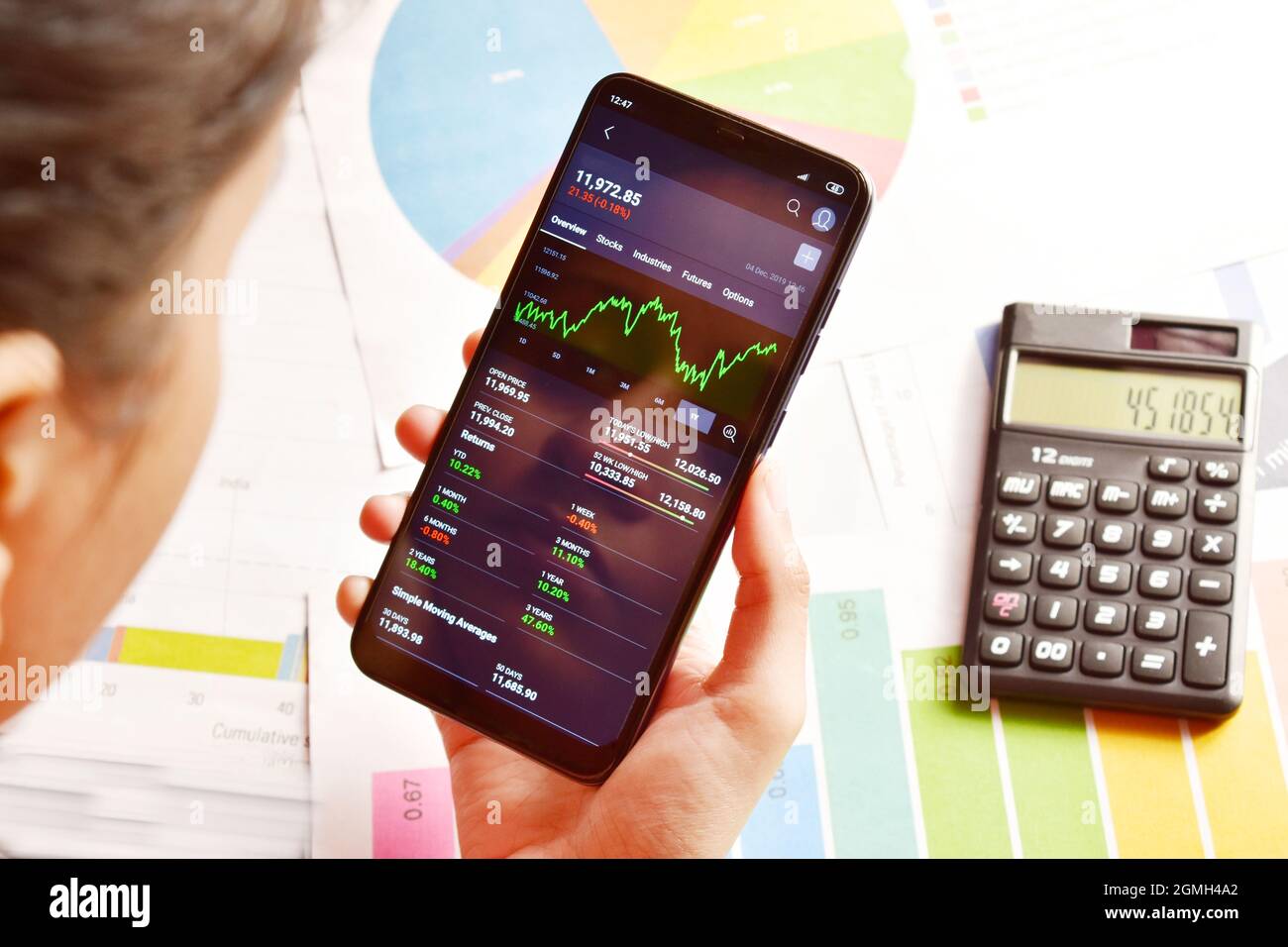 Stock Trading on Smartphone Stock Photo - Alamy