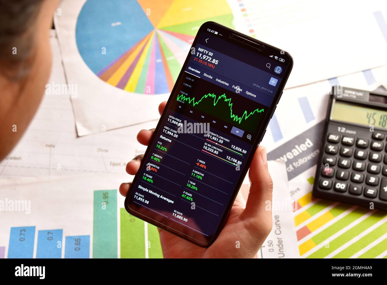 Stock Trading on Smartphone Stock Photo - Alamy