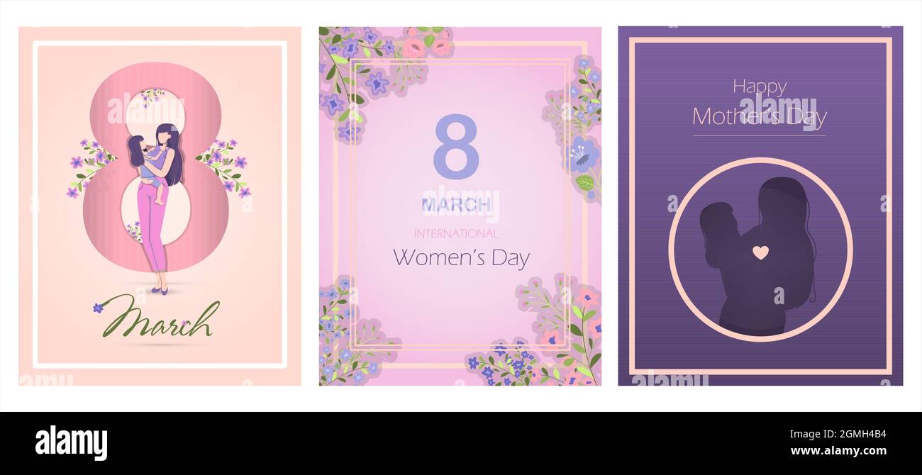 Card for the international mother s day Vector illustration for March 8 ...