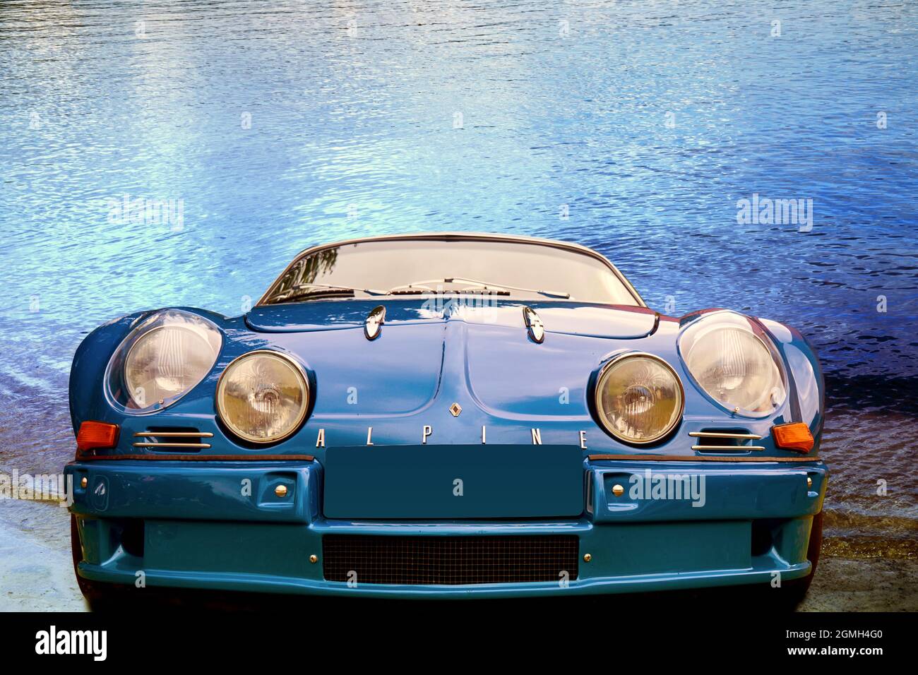 Renault alpine, front view of the car from the sports car company of ...