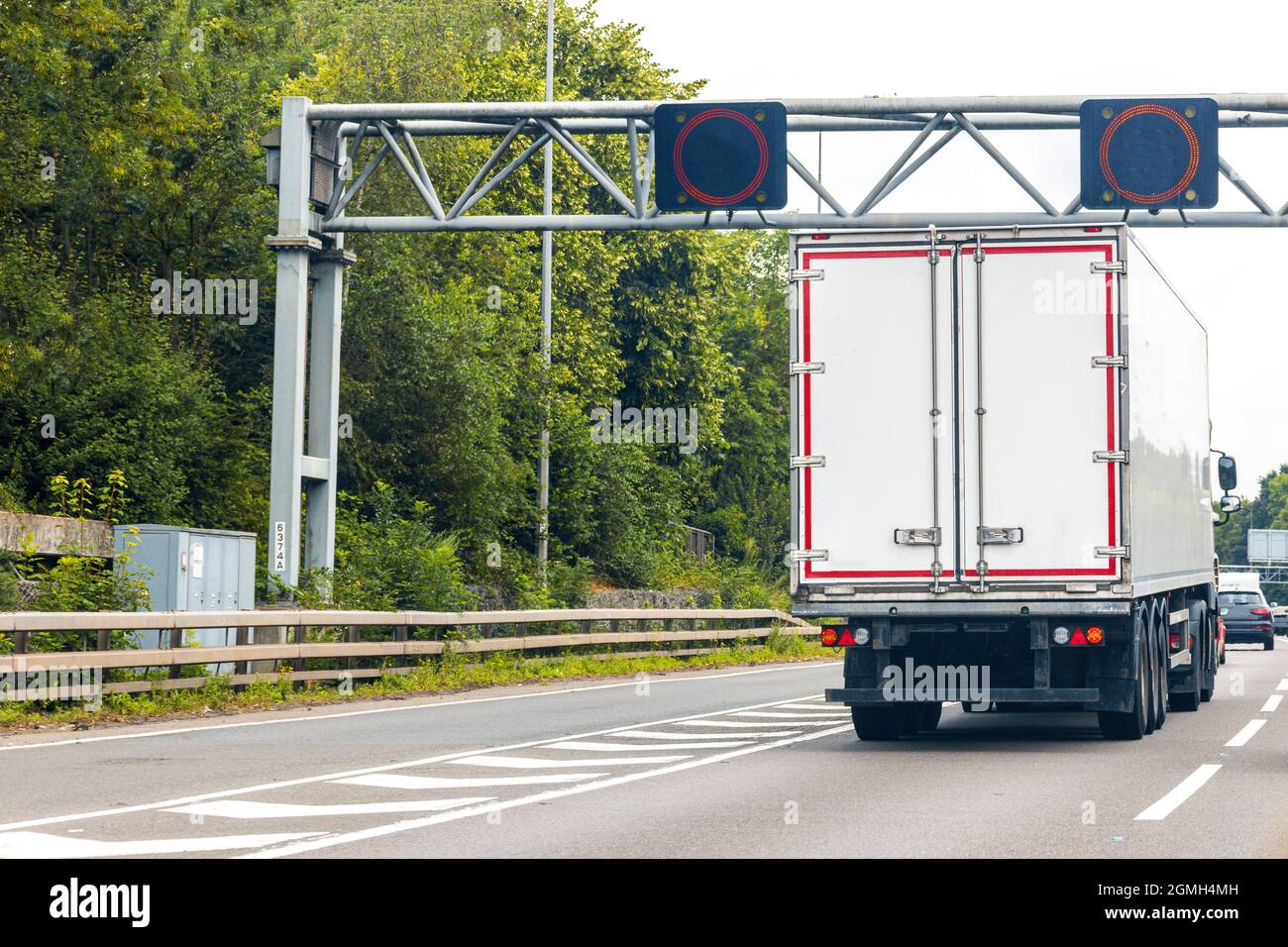 A large HGV vehicle traveling along one of the main road routes of the ...