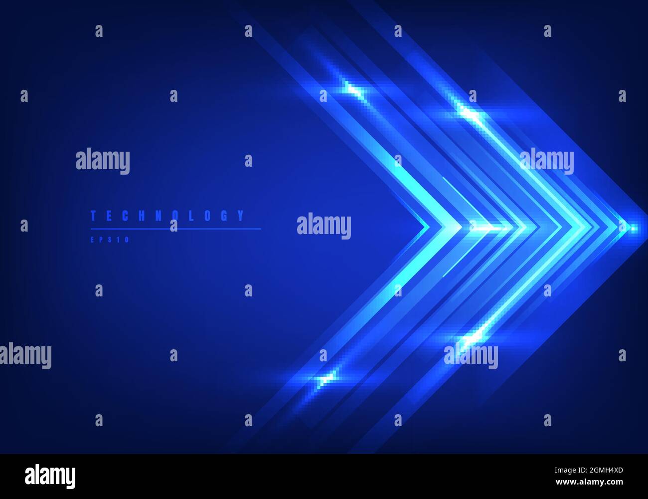 Abstract digital technology concept blue arrow line speed motion ...