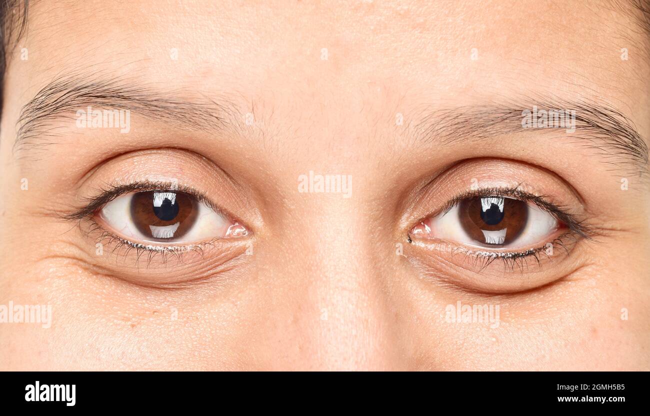 Happy Eye Gesture, Indian Female Eye Stock Photo - Alamy