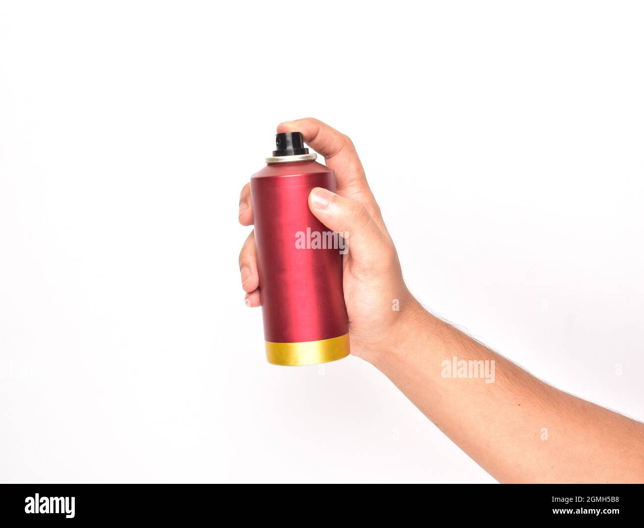 Hand Holding Spray Bottle Isolated on White Background Stock Photo - Alamy