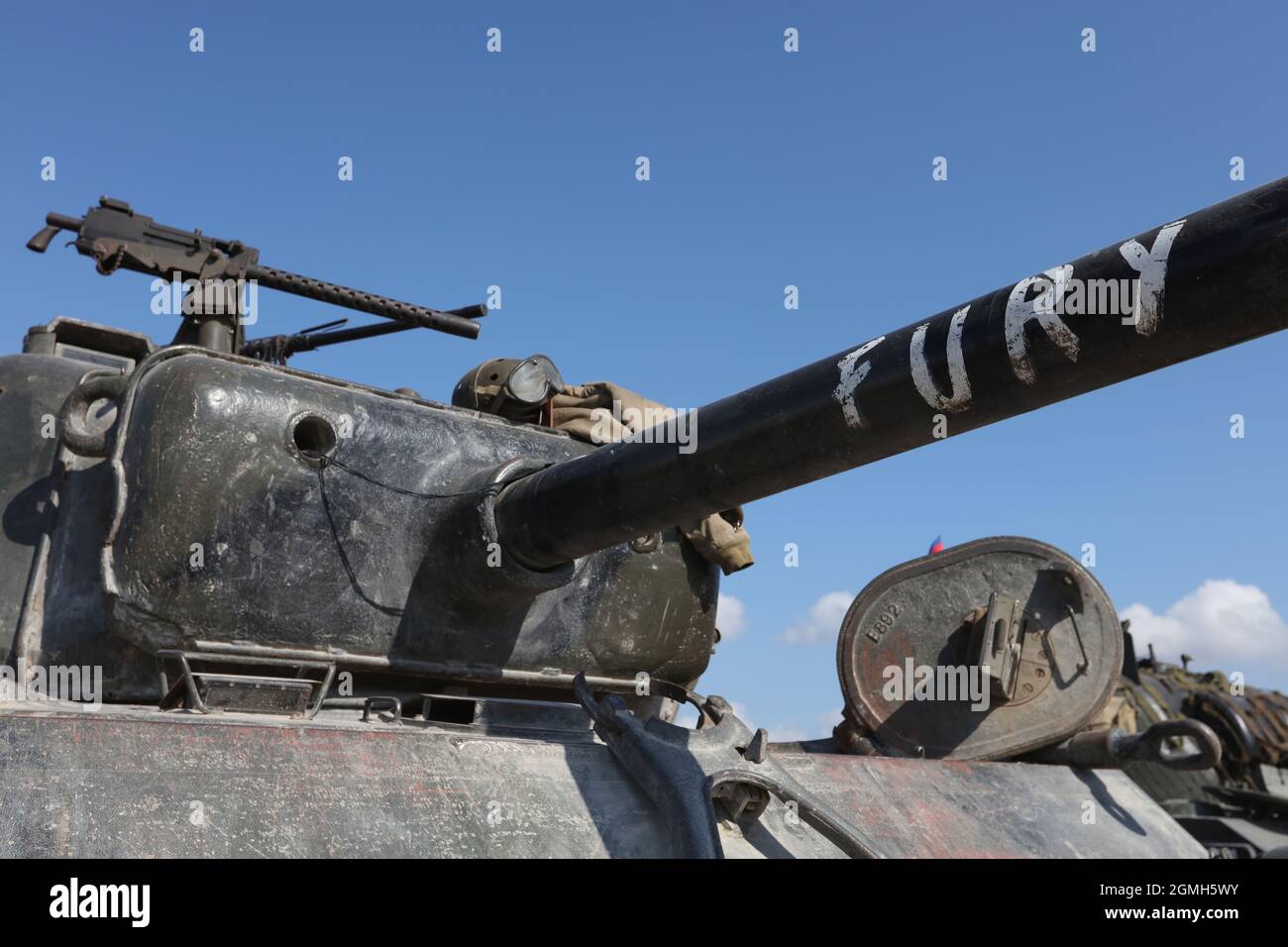 Sherman tank. An M4A2(76) HVSS Sherman tank that was used in the film ...