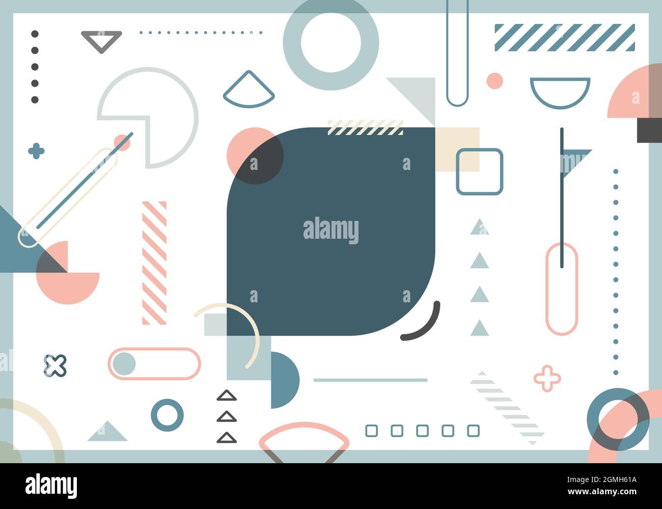 Abstract trendy elements simple geometric forms pattern pastel color on ...