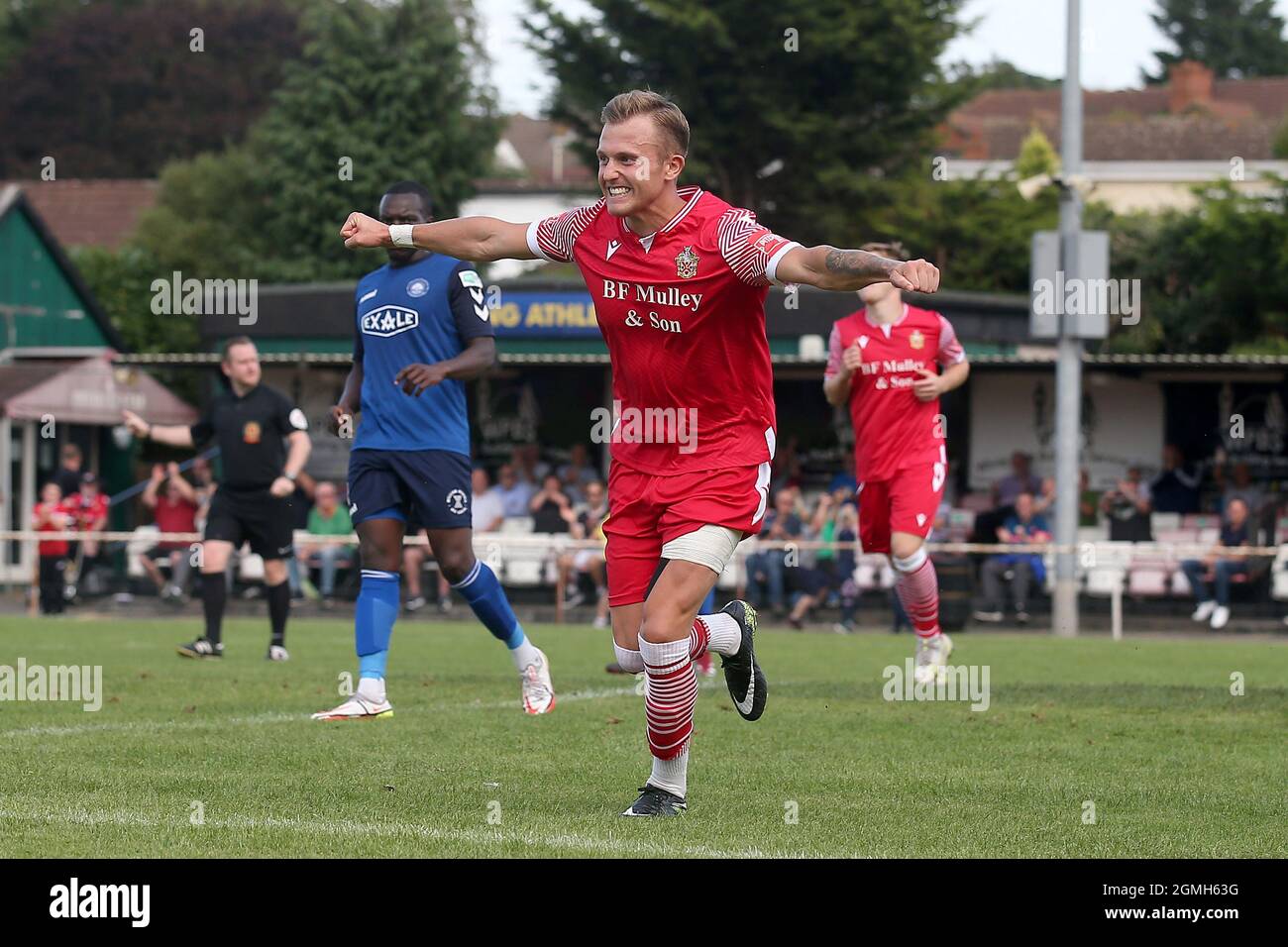 Liam Nash of Hornchurch scores the third goal for his team and ...
