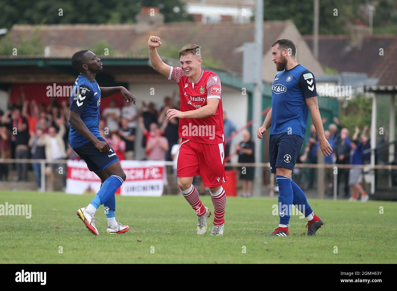 Charlie Ruff of Hornchurch scores the fourth goal for his team and ...