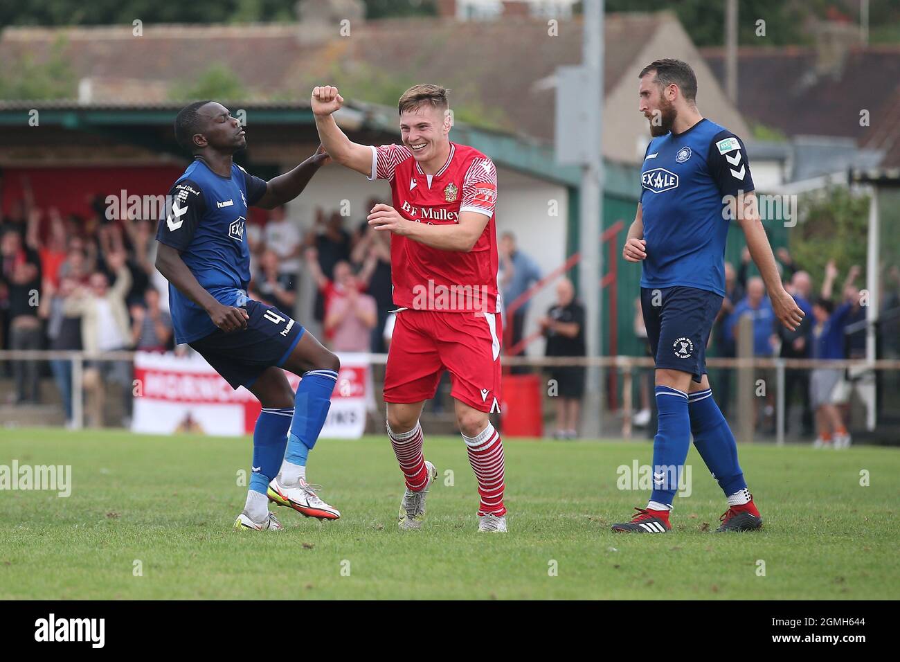 Charlie Ruff of Hornchurch scores the fourth goal for his team and ...