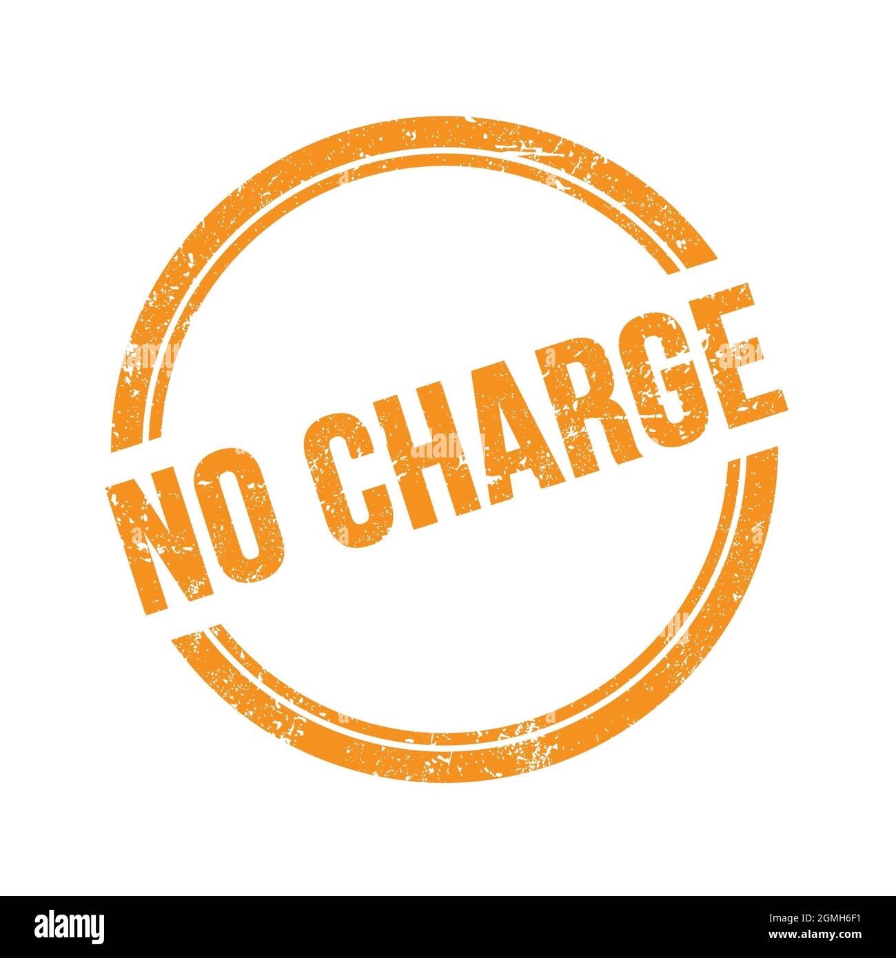 NO CHARGE text written on orange grungy vintage round stamp Stock Photo ...