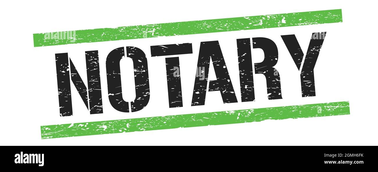 NOTARY text on black green grungy lines stamp sign Stock Photo - Alamy