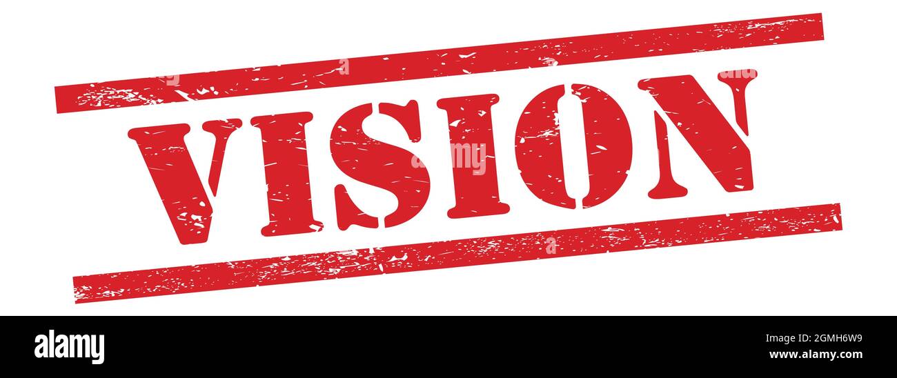 VISION text on red grungy vintage rubber stamp Stock Photo - Alamy