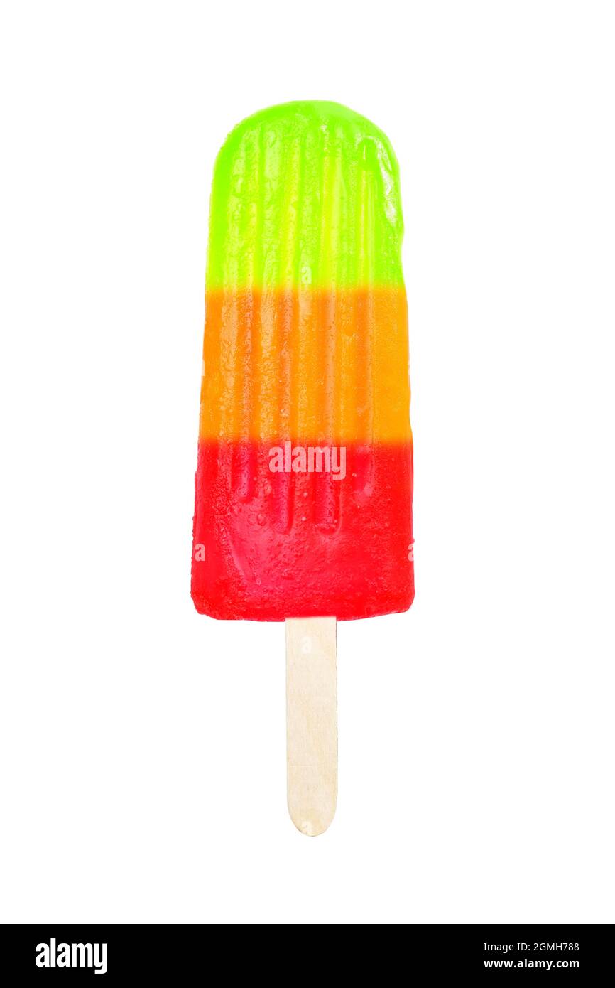 Multicolored Popsicle Isolated on White Background with Clipping Path ...