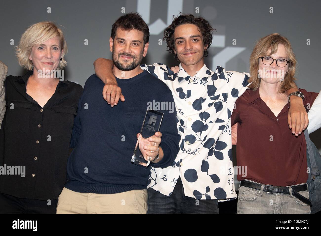 Andrea Bescond, Akim Isker, Moncef Farfar, and Isabelle Carre receive ...