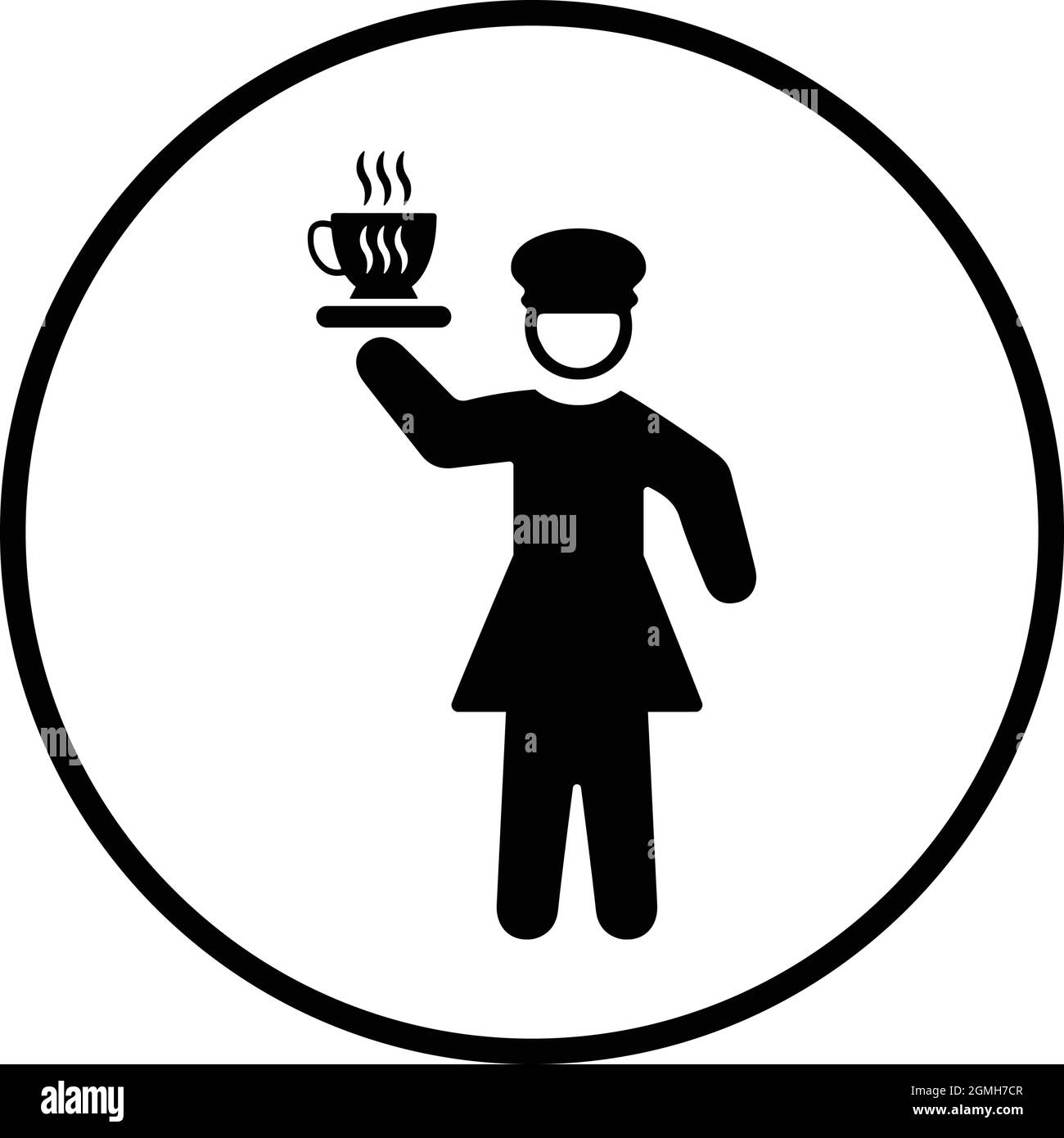 Head, waitress icon - Vector EPS file. Perfect use for print media, web ...