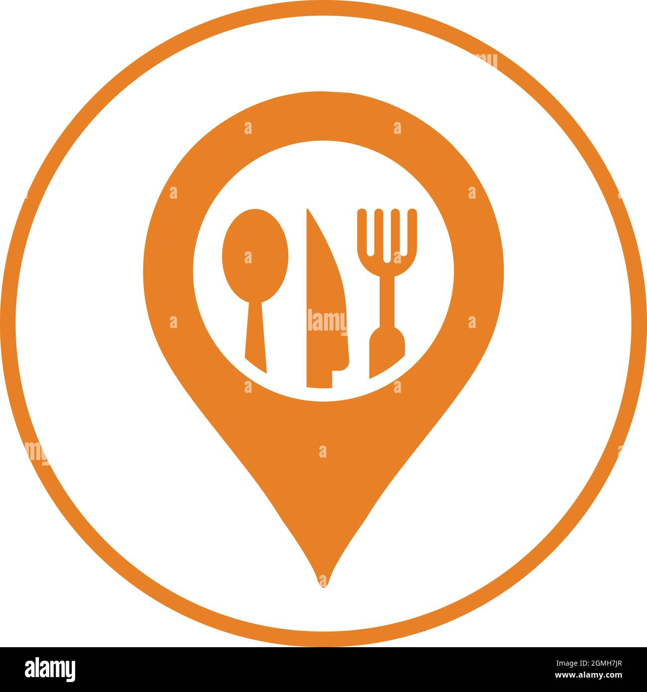 Food, fork, location icon - Simple editable vector EPS file Stock ...