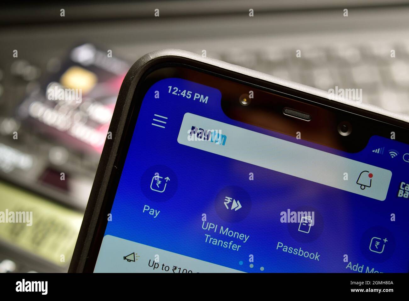 New Delhi, India - December 22, 2019: Paytm application on smartphone ...