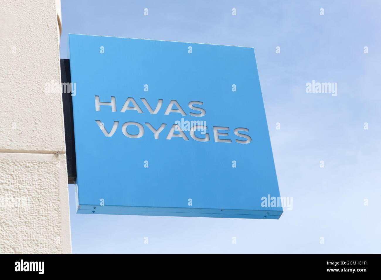 Villefranche, France - May 20, 2021: Havas Voyages logo on a wall ...