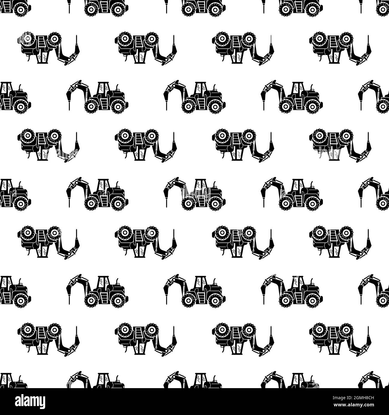 Drilling machine tractor pattern seamless background texture repeat ...