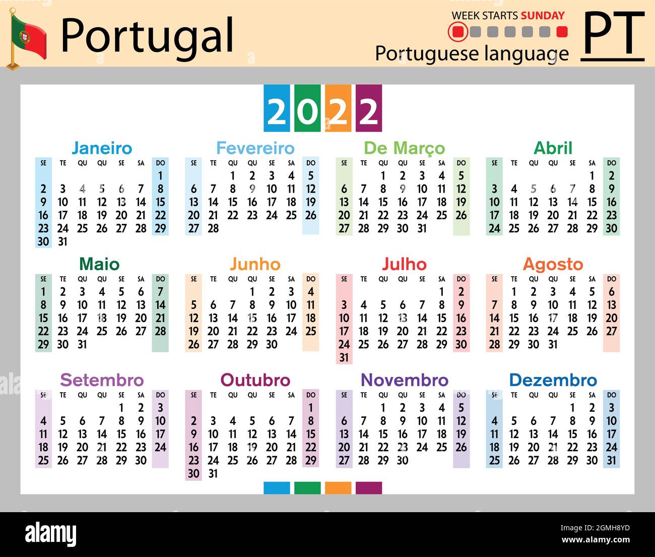 Calendario 2022 Portugues