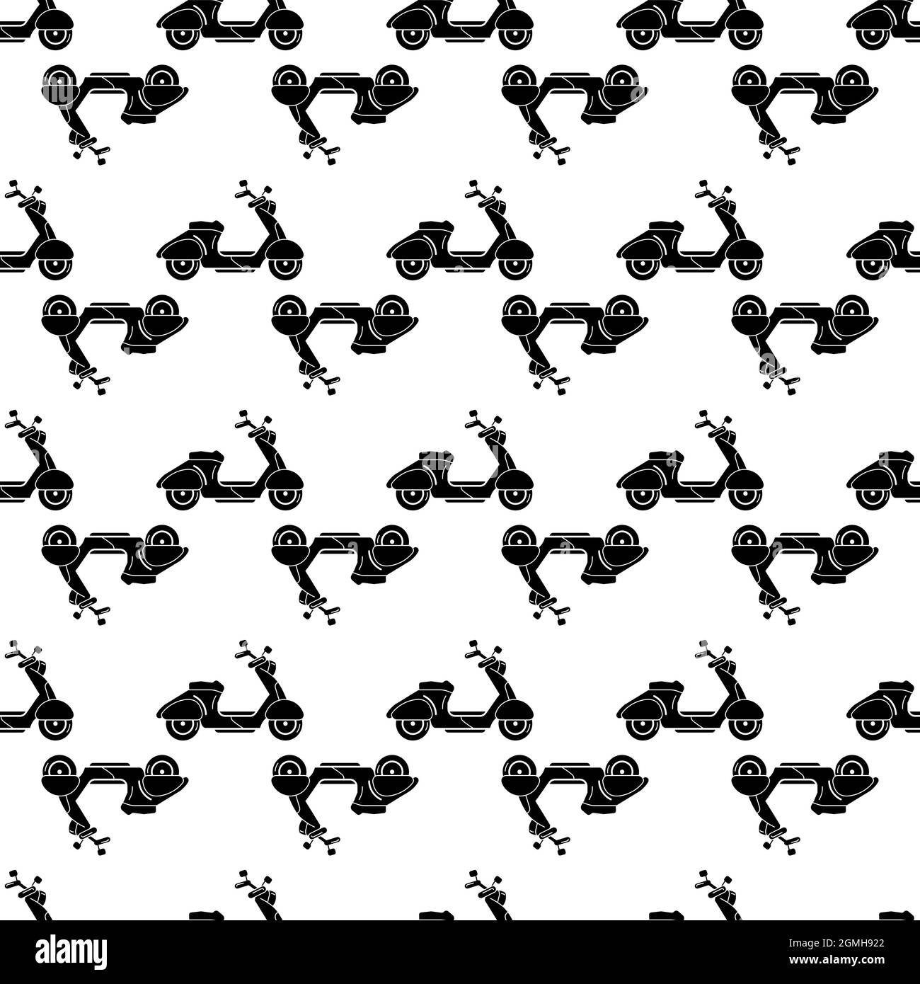 Retro Scooter Pattern Seamless Background Texture Repeat Wallpaper Geometric Vector Stock Vector