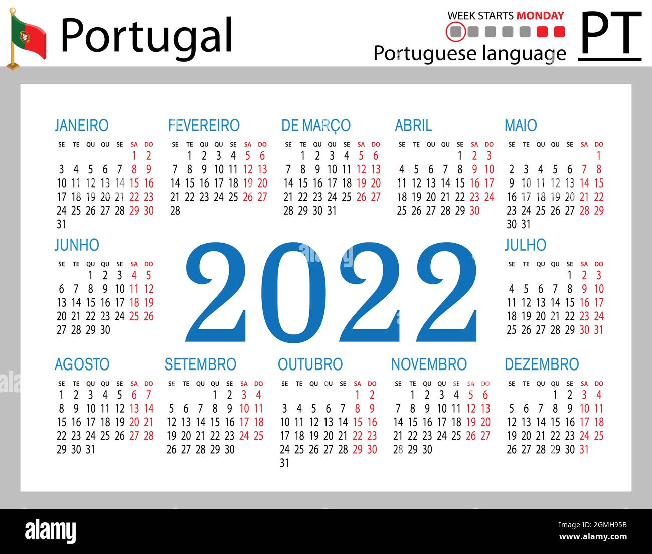 Calendario 2022 Portugues