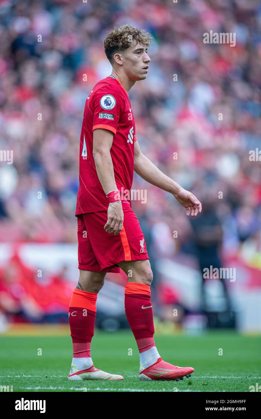 LIVERPOOL, ENGLAND - SEPTEMBER 18: Kostas Tsimikas during the Premier ...