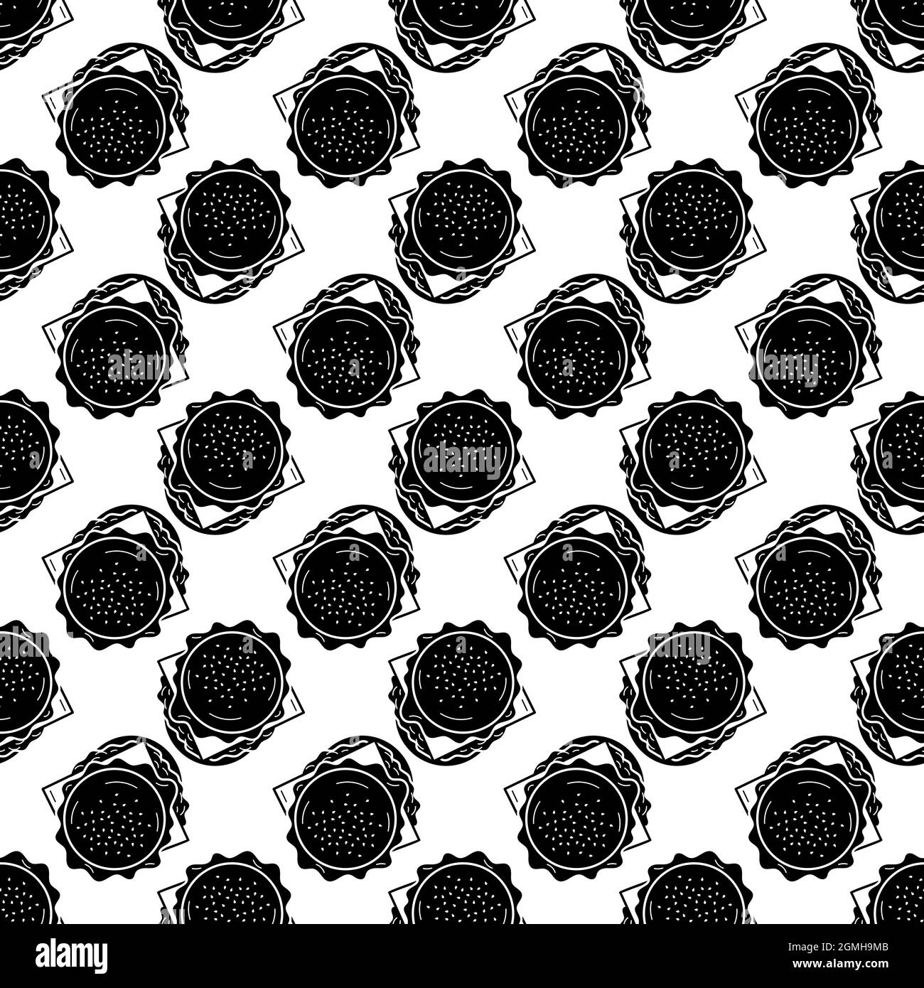 Top view american burger pattern seamless background texture repeat ...