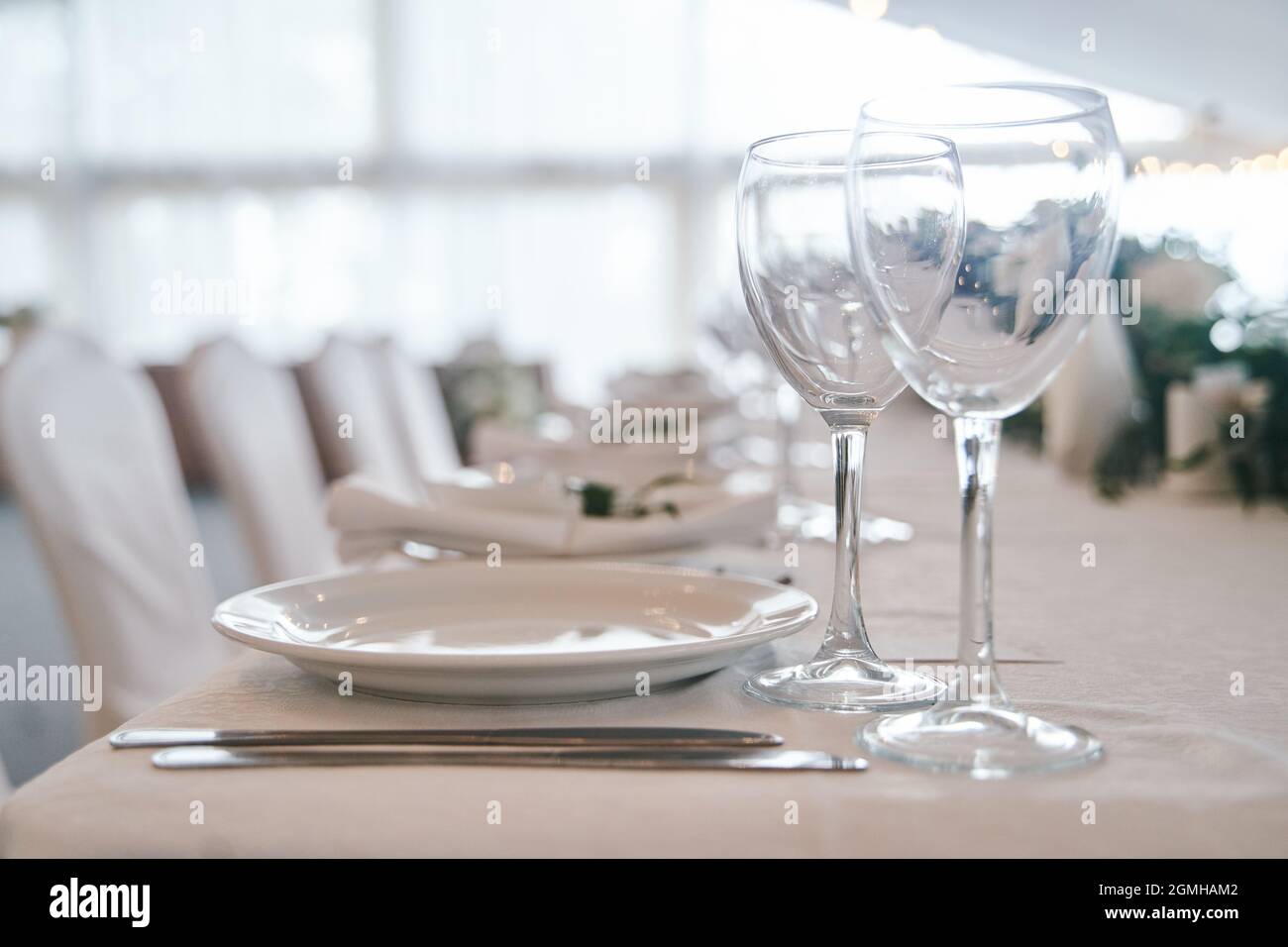 Table set for an event party or wedding reception Stock Photo - Alamy