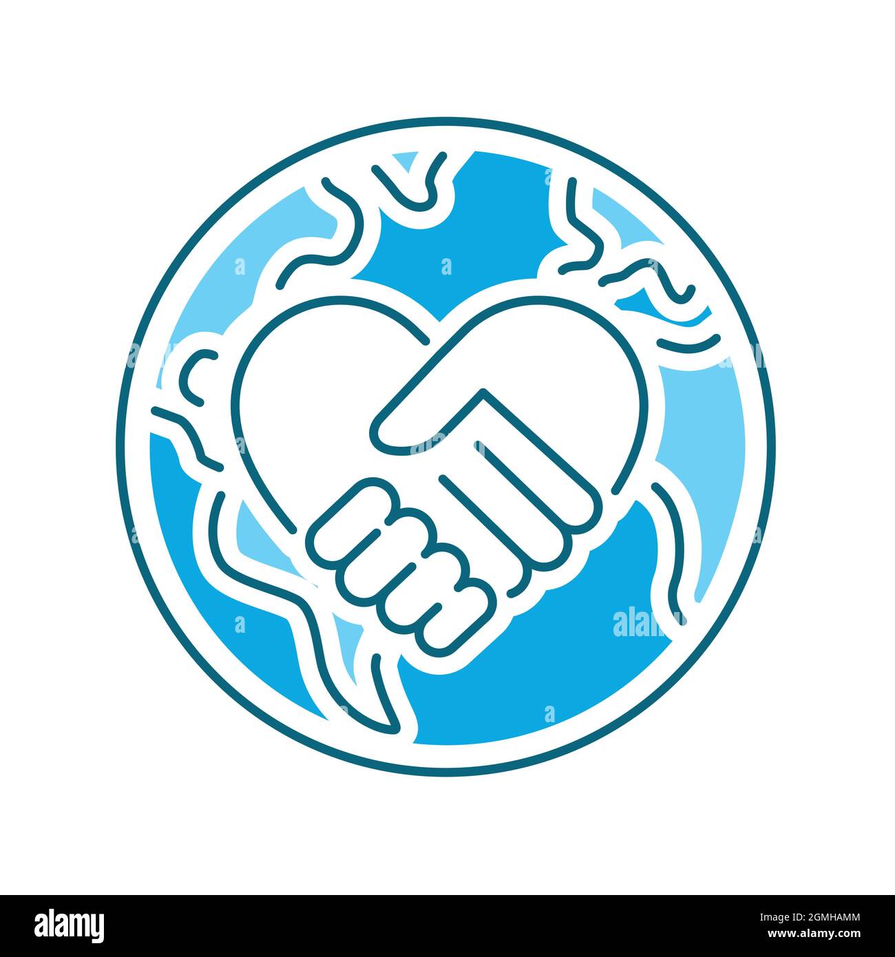Volunteering color line icon. Non profit community. Outline pictogram ...