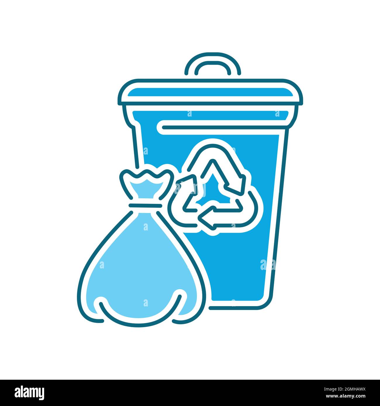 Waste recycling color line icon. Zero waste lifestyle. Environmental ...