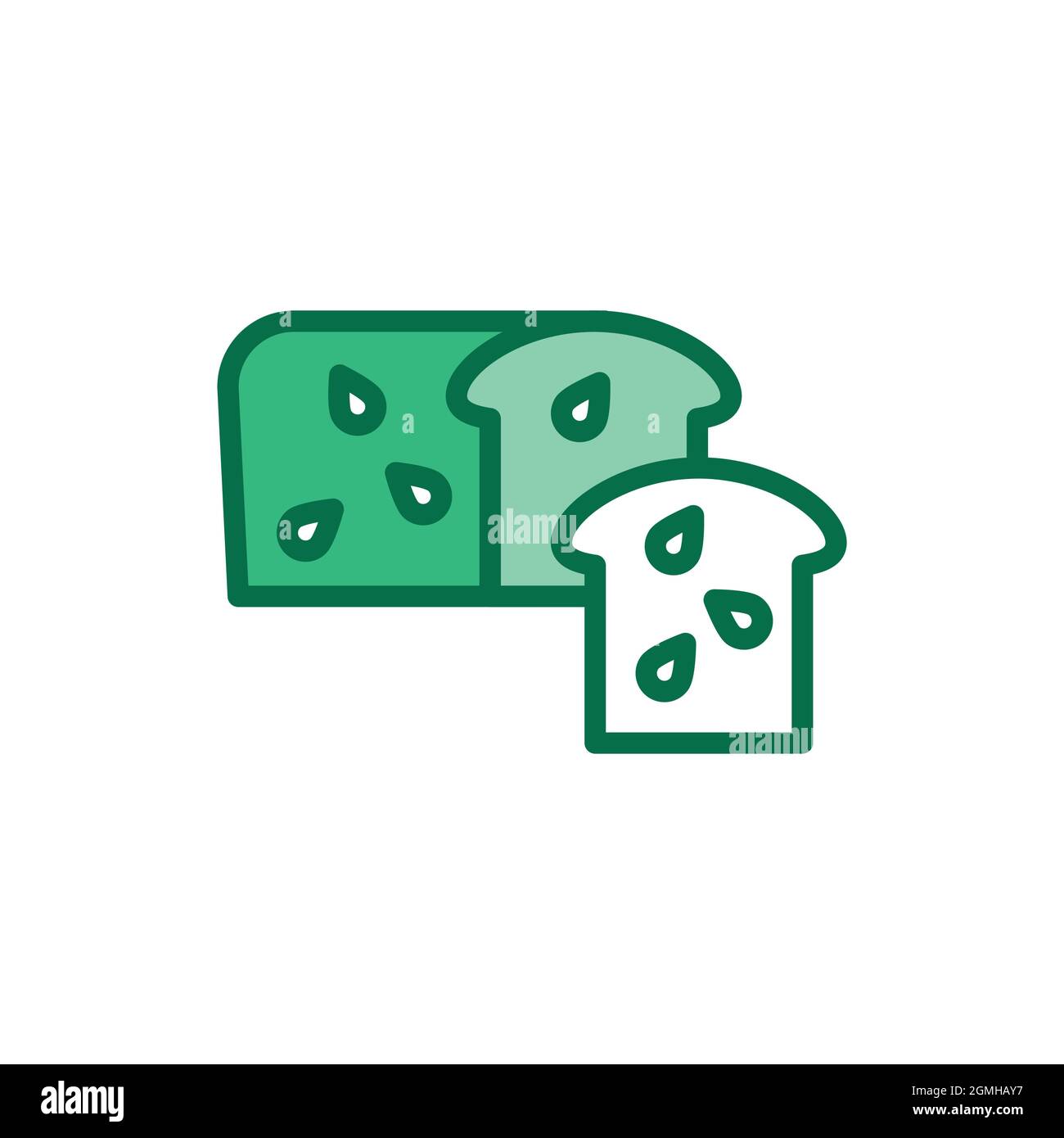 Organic whole grain rye bread color line icon. Outline pictogram for ...