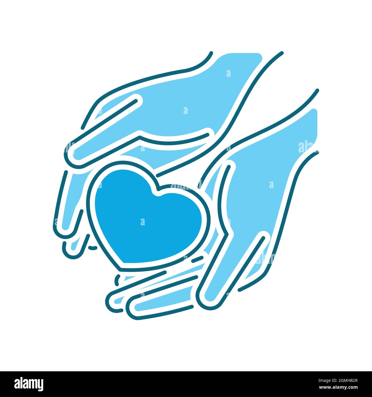 Charity, humanitarian aid color line icon. Non profit community ...