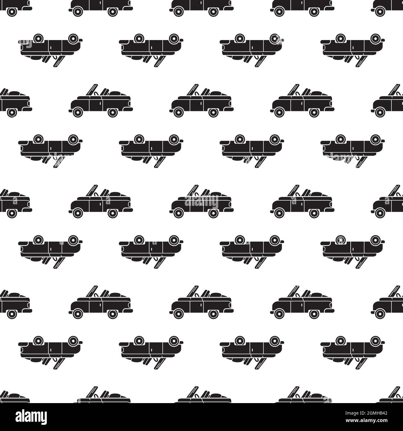 Rap Retro Car Pattern Seamless Background Texture Repeat Wallpaper Geometric Vector Stock Vector