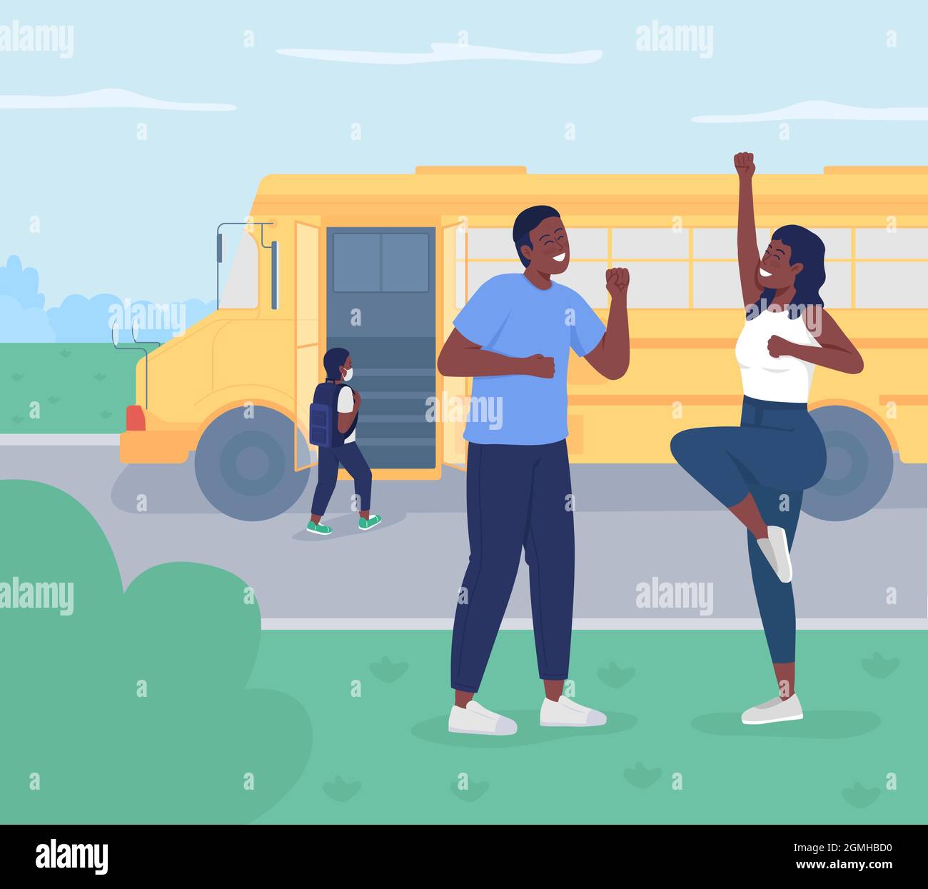 Back to school flat color vector illustration Stock Vector Image & Art ...