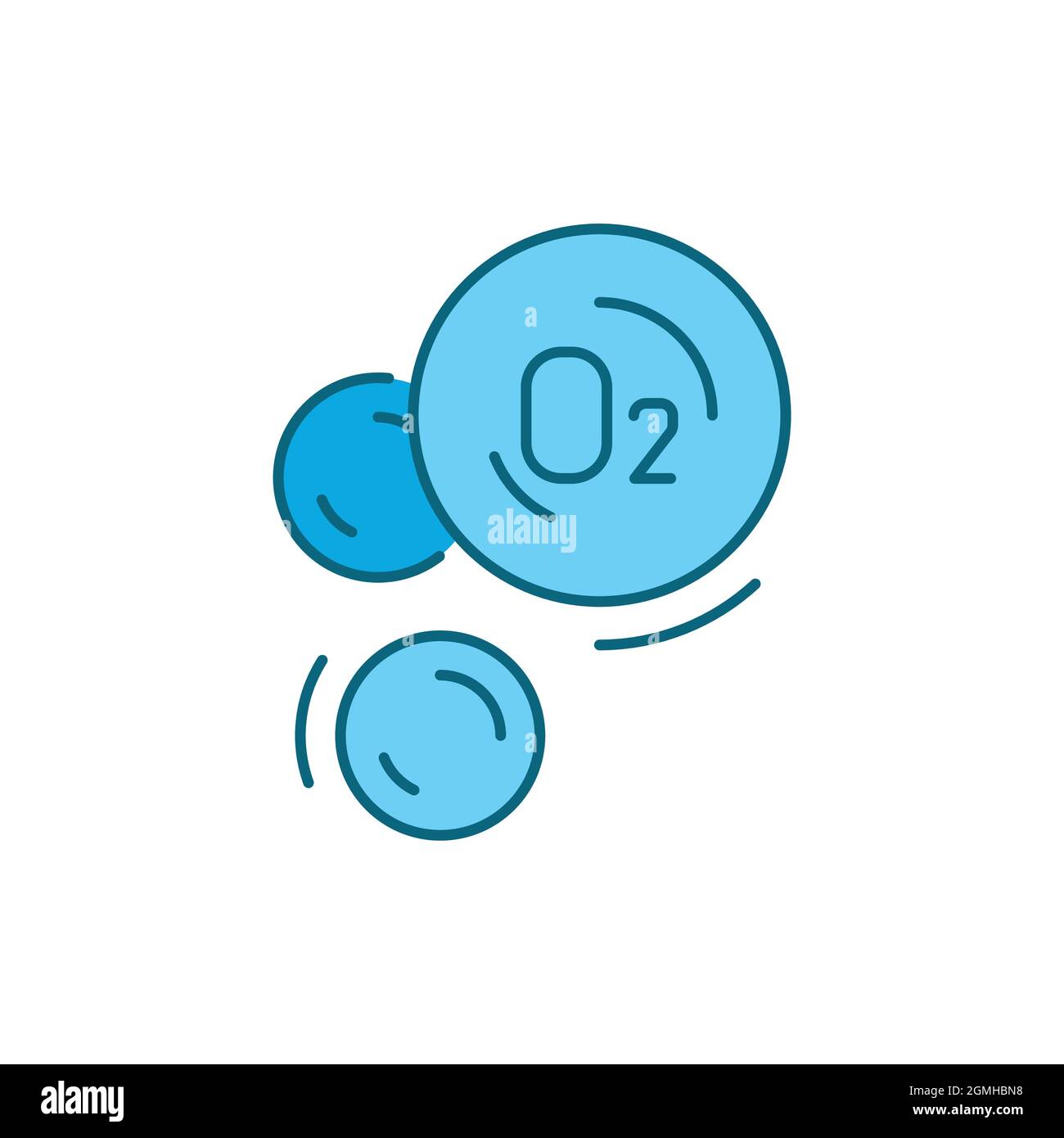 Molecule or atom oxygen color line icon. Sign for web page, mobile app ...