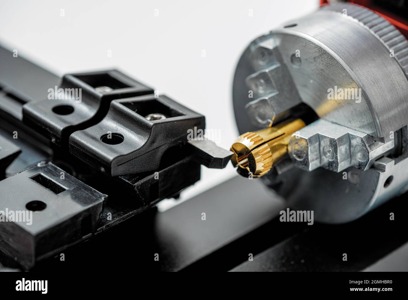Small diy turning lathe machine for education and hobby Stock Photo - Alamy