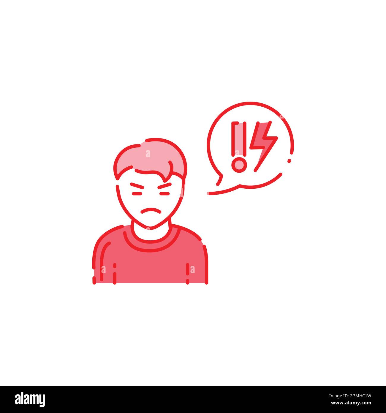 Problem child color line icon. Emotional instability. Sign for web page ...