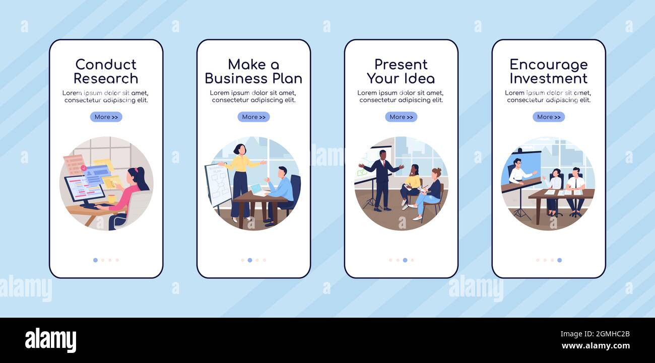 onboarding mobile app screen flat vector template Stock Vector Image ...