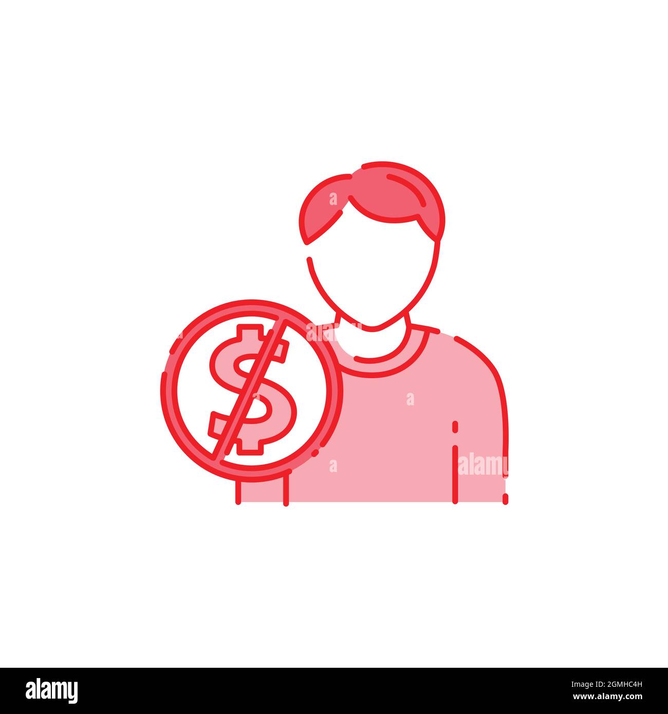 Unemployed father color line icon. Job loss, crisis. Sign for web page ...