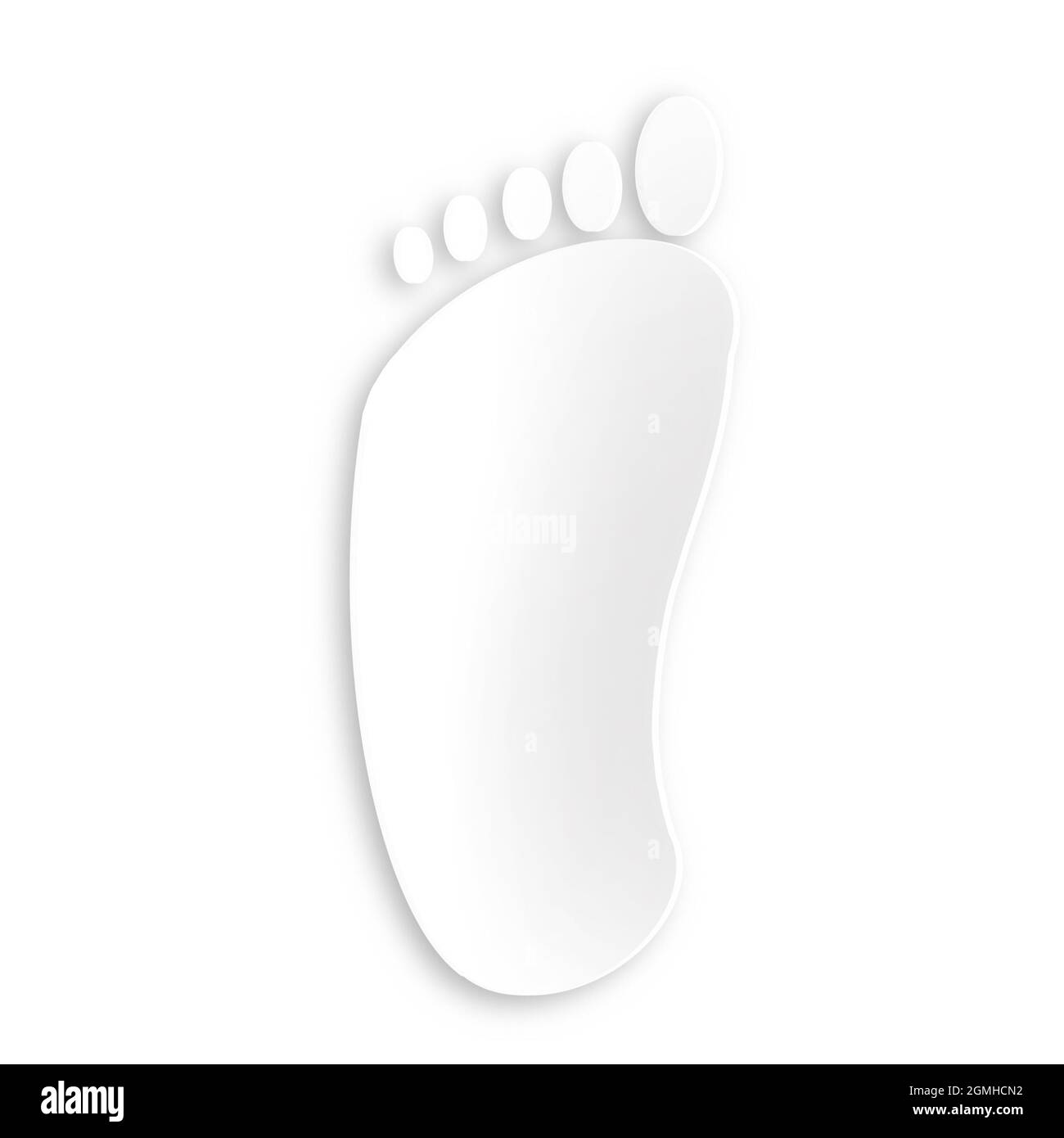 A closeup wallpaper a 3d white foot step illustration design on an ...