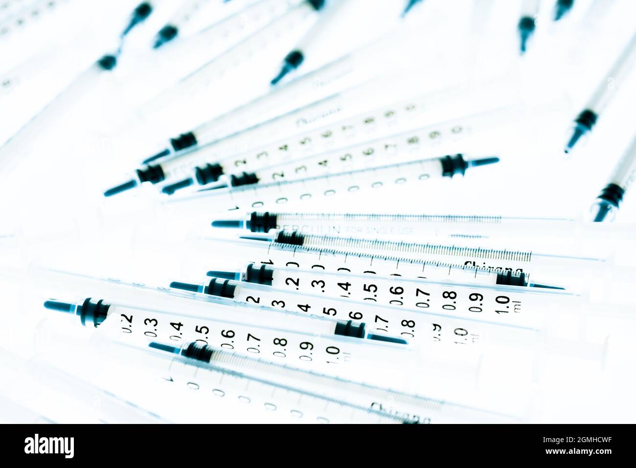 Tuberculin Injection syringes on white background Stock Photo - Alamy