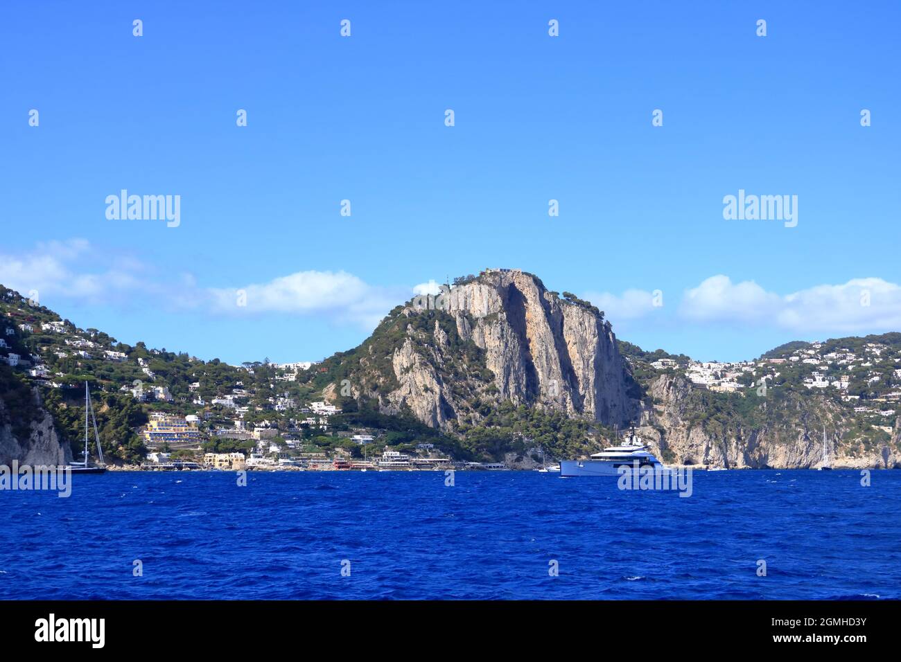 Marina Piccola on Capri Island from the sea, Italy, Europe Stock Photo ...