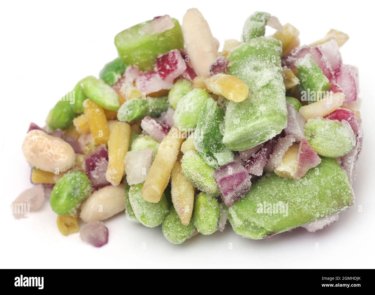 Frozen vegetables over white background Stock Photo - Alamy