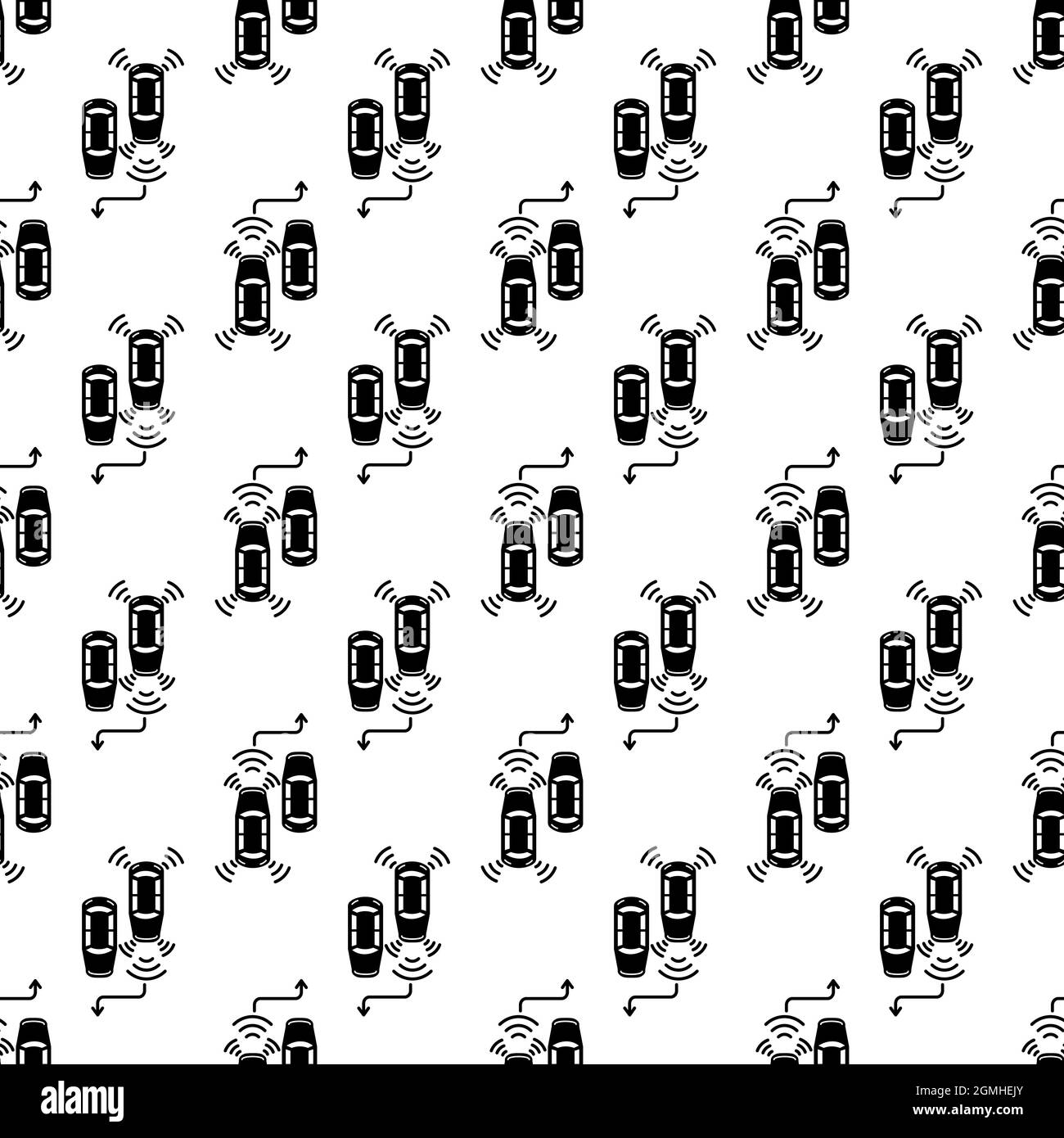 Smart Car Traffic Driving Pattern Seamless Background Texture Repeat Wallpaper Geometric Vector