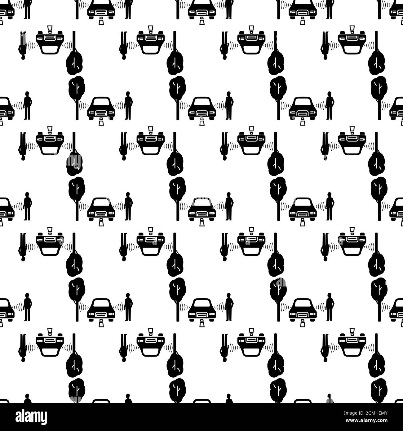 Driverless Car Object Detection Pattern Seamless Background Texture Repeat Wallpaper Geometric