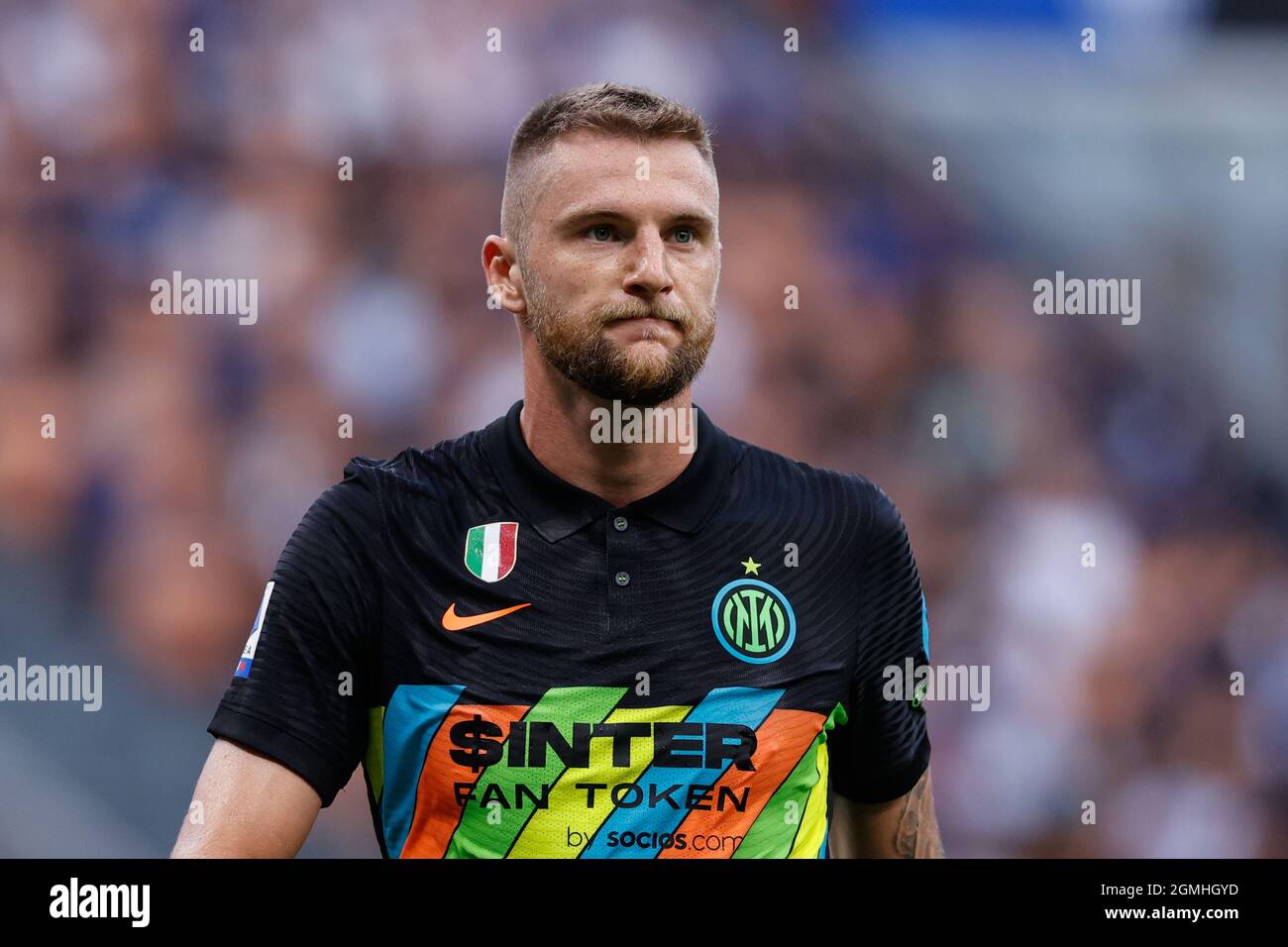 San Siro stadium, Milan, Italy, September 18, 2021, Milan Skriniar (FC ...