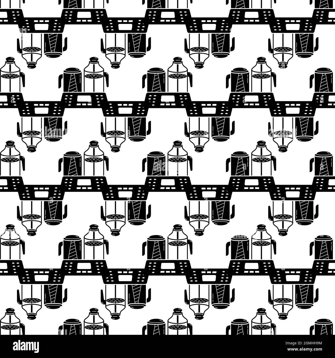 Modern food machine pattern seamless background texture repeat ...